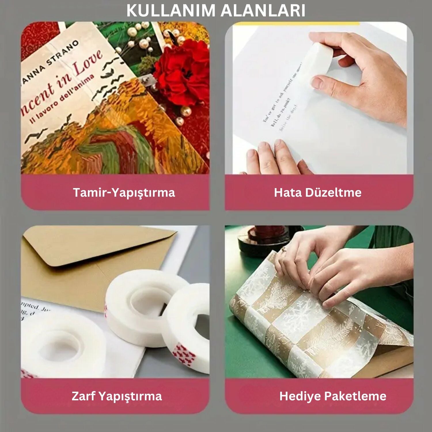 Roco Paper | Görünmez Şeffaf Bant, Düzeltme ve Etiketleme Rulo Bandı ...
